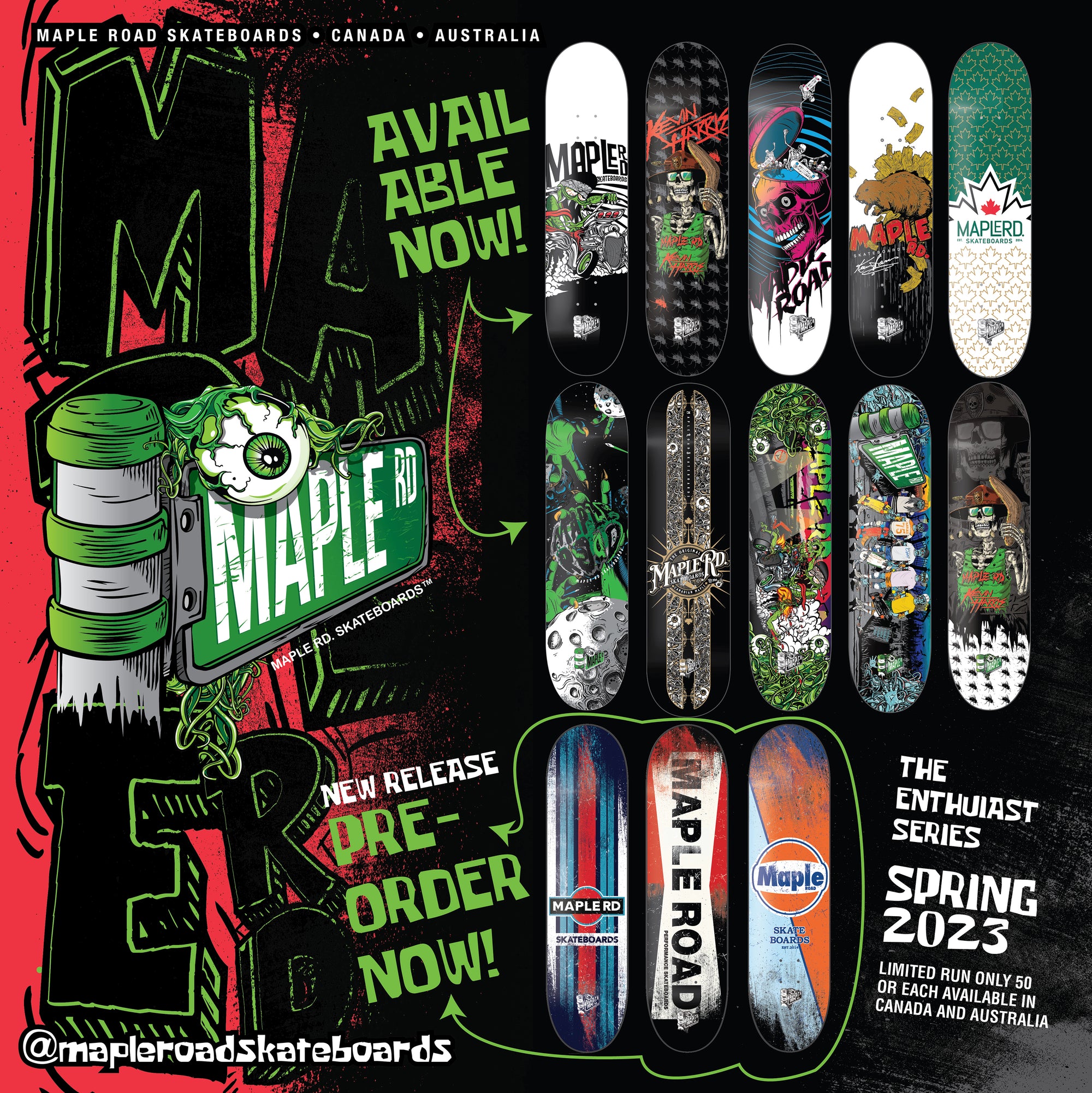 https://mapleroad.com.au – Maple Road Skateboards